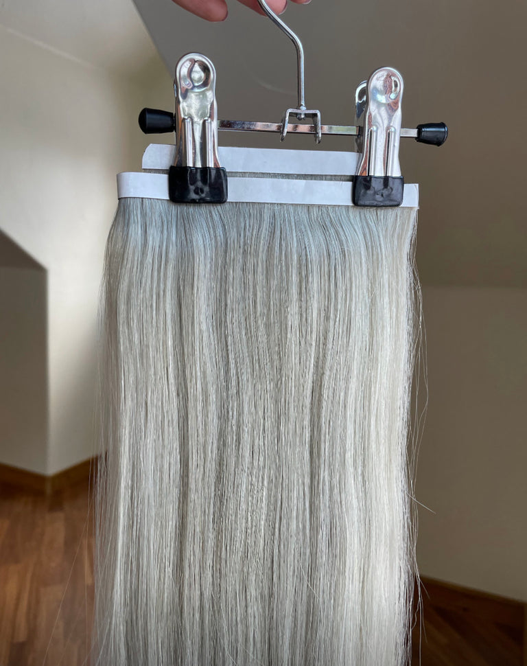 Ash Blonde Straight DIY Hair Extensions Home Kit